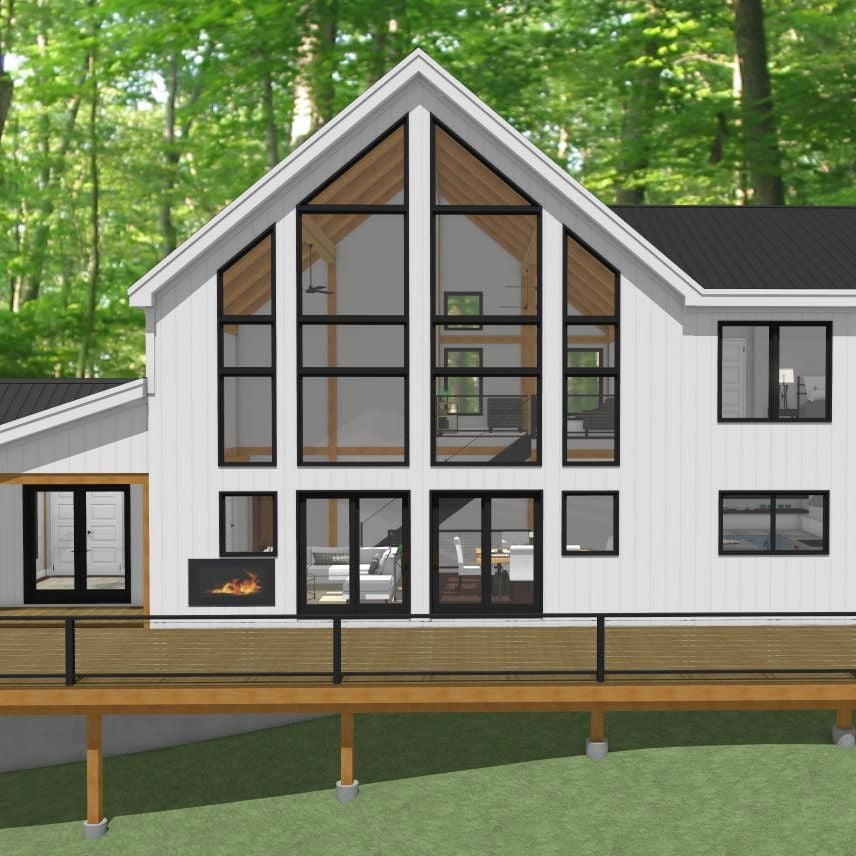 Custom Home (3830) - Habitat Post and Beam