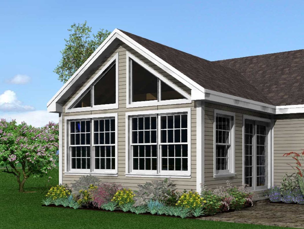 Gable Sunroom (0070) - Habitat Post and Beam